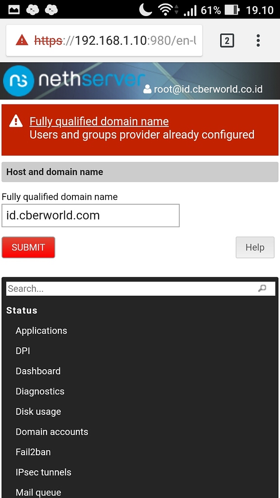 User, Group, Hostname error - Support - NethServer Community