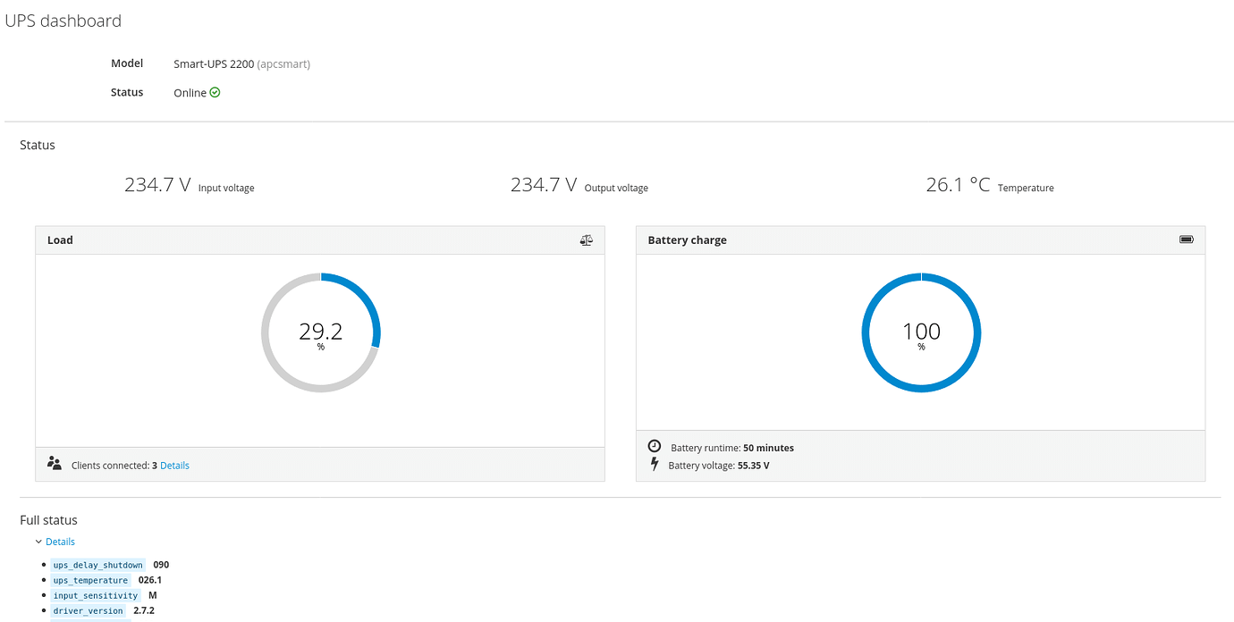 Cockpit / UPS Status missing? - Support - NethServer Community