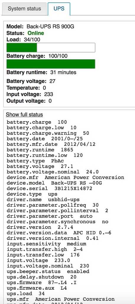 Cockpit / UPS Status missing? - Support - NethServer Community