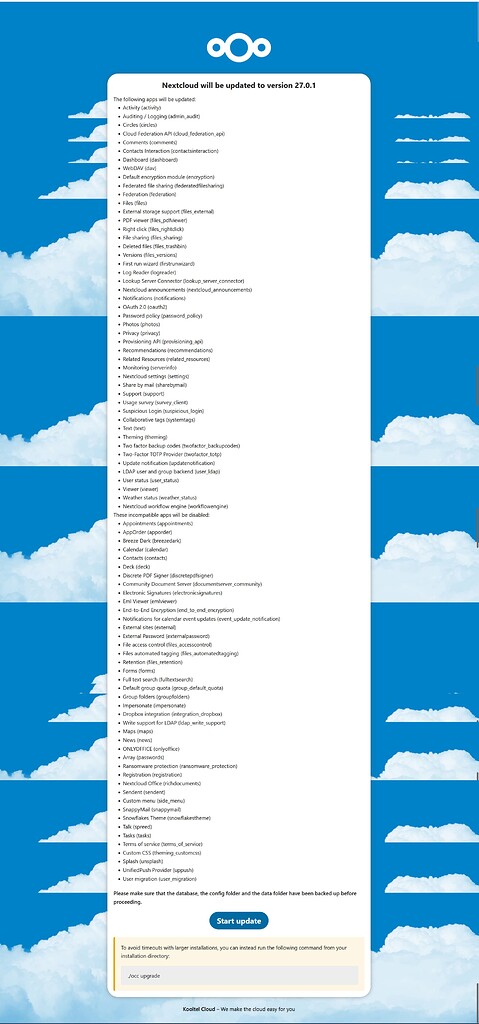 Forced update on Nextcloud - Support - NethServer Community