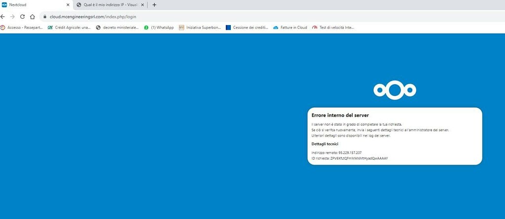 Error after reset nextcloud DB - Support - NethServer Community