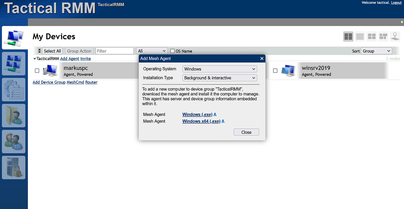 Howto install Tactical RMM including MeshCentral on Nethserver with ...