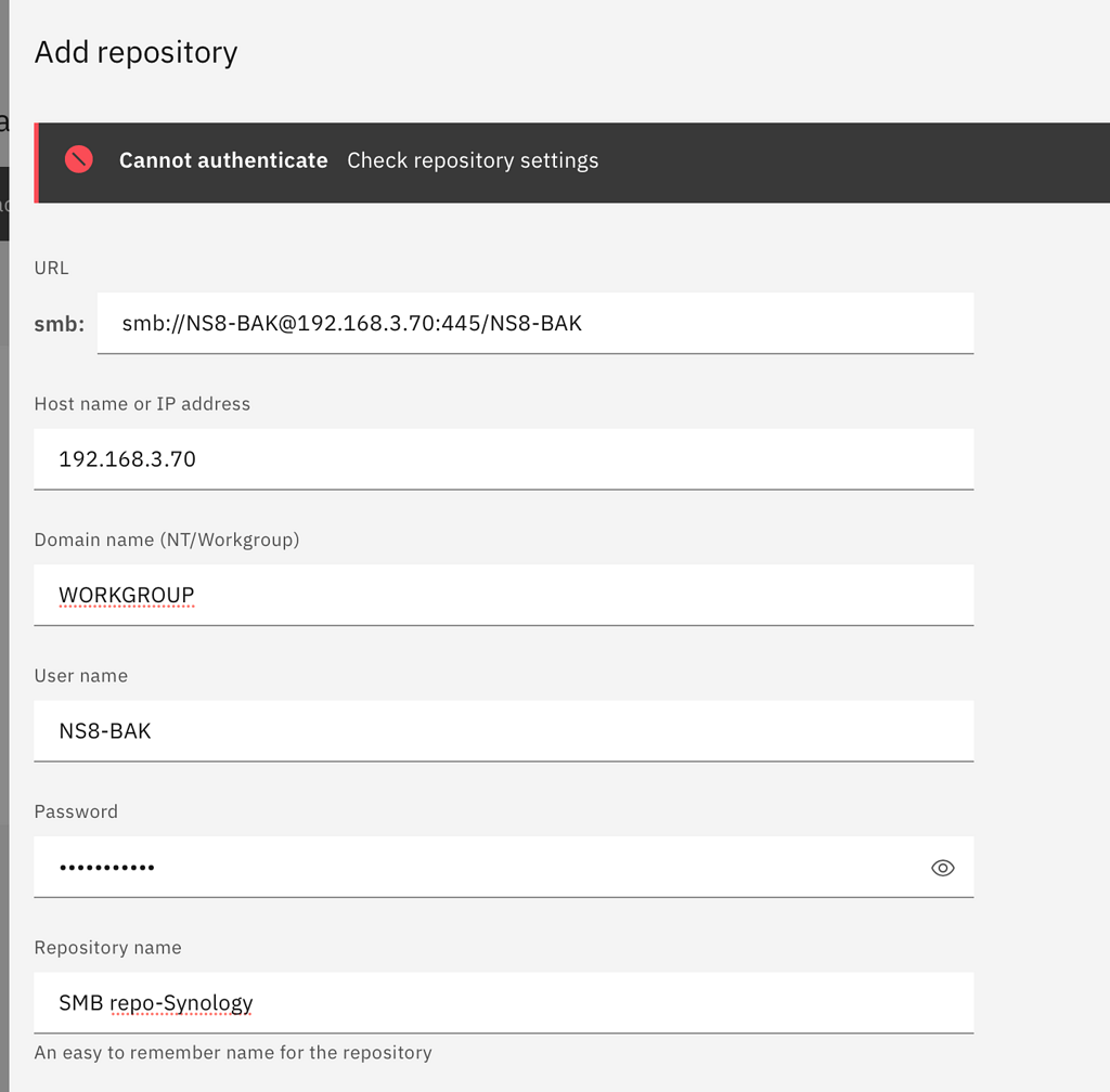 NS8: Backup Configuration (SMB-Repo) - Support - NethServer Community