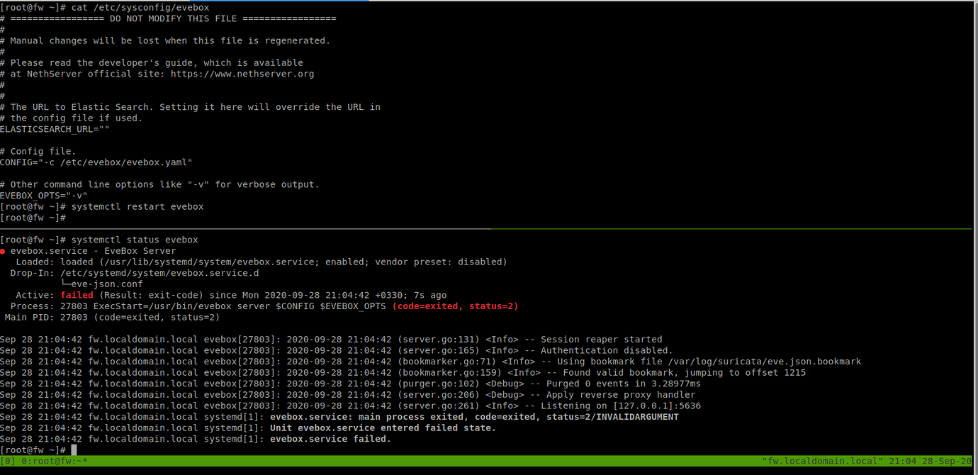 Evebox problem on ARM 32 - Bug - NethServer Community