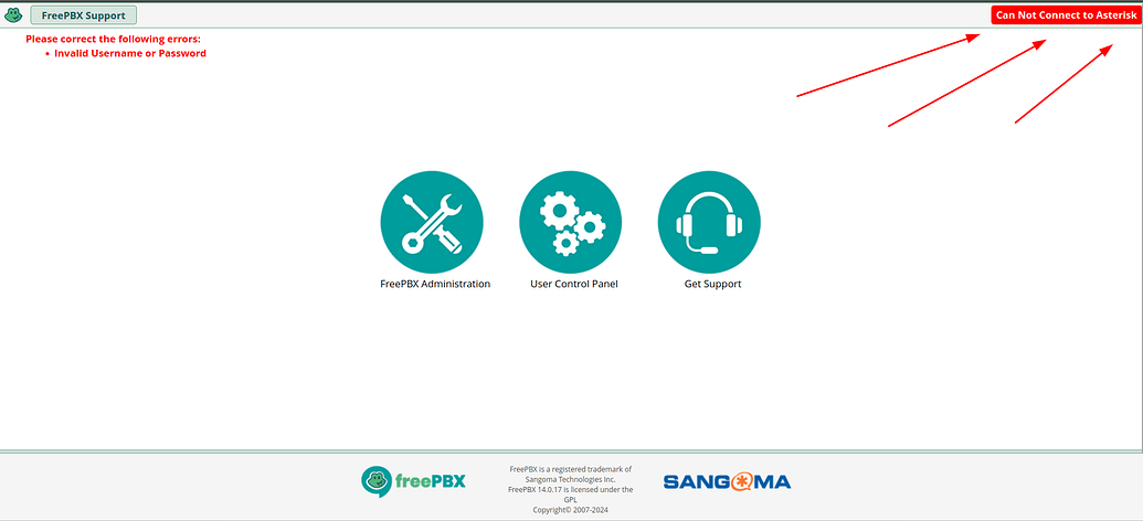 FreePBX - "Can Not Connect To Asterisk" - Support - NethServer Community