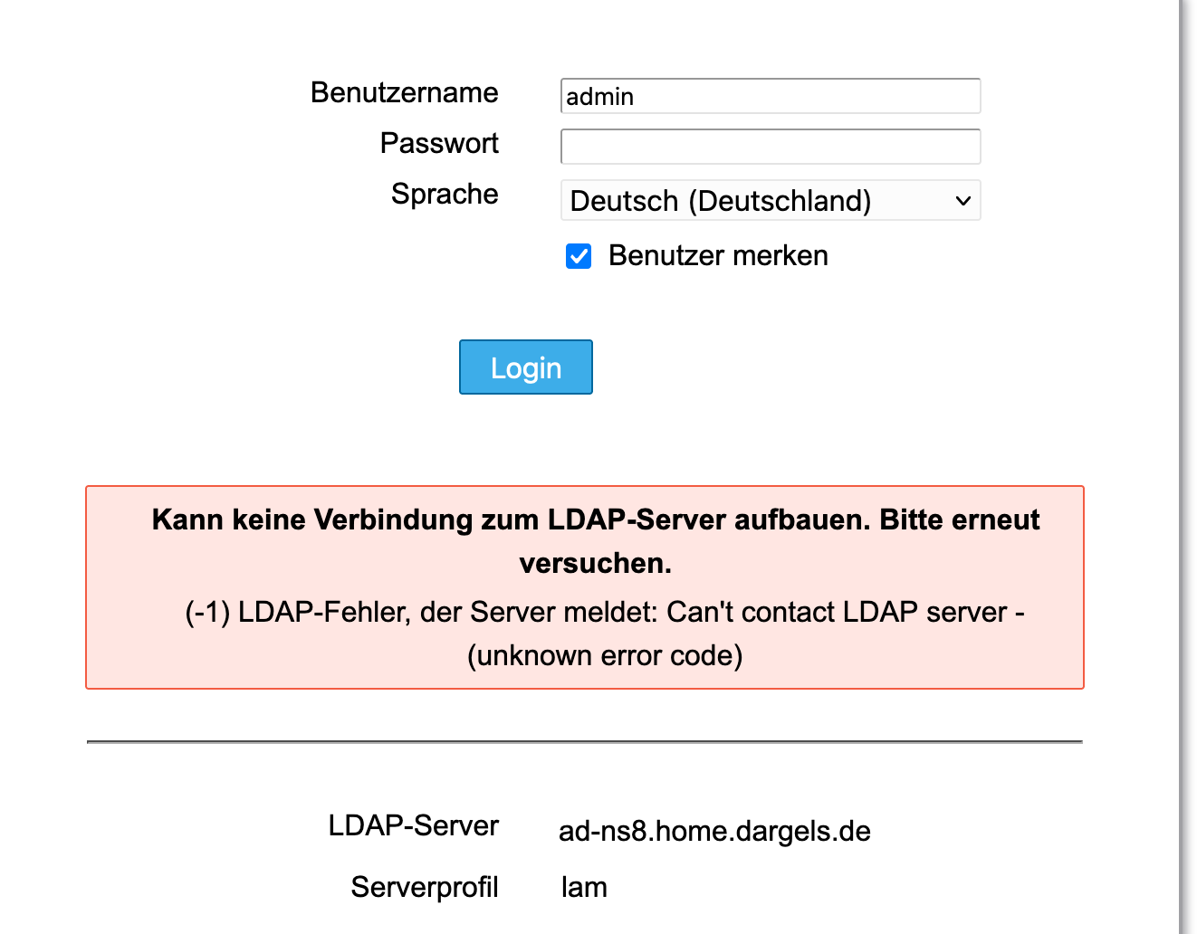 LAM cannot connect to Server - Support - NethServer Community